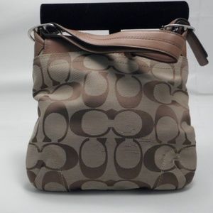Coach | Bags | Coach Tan Signature Leather Flap Duffel Bag | Poshmark